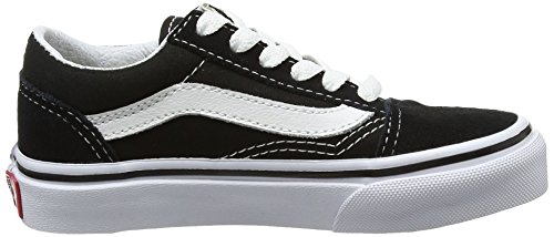 Vans Kids Old Skool Black/True White Skate Shoe, Black/White, 3 Little Kid