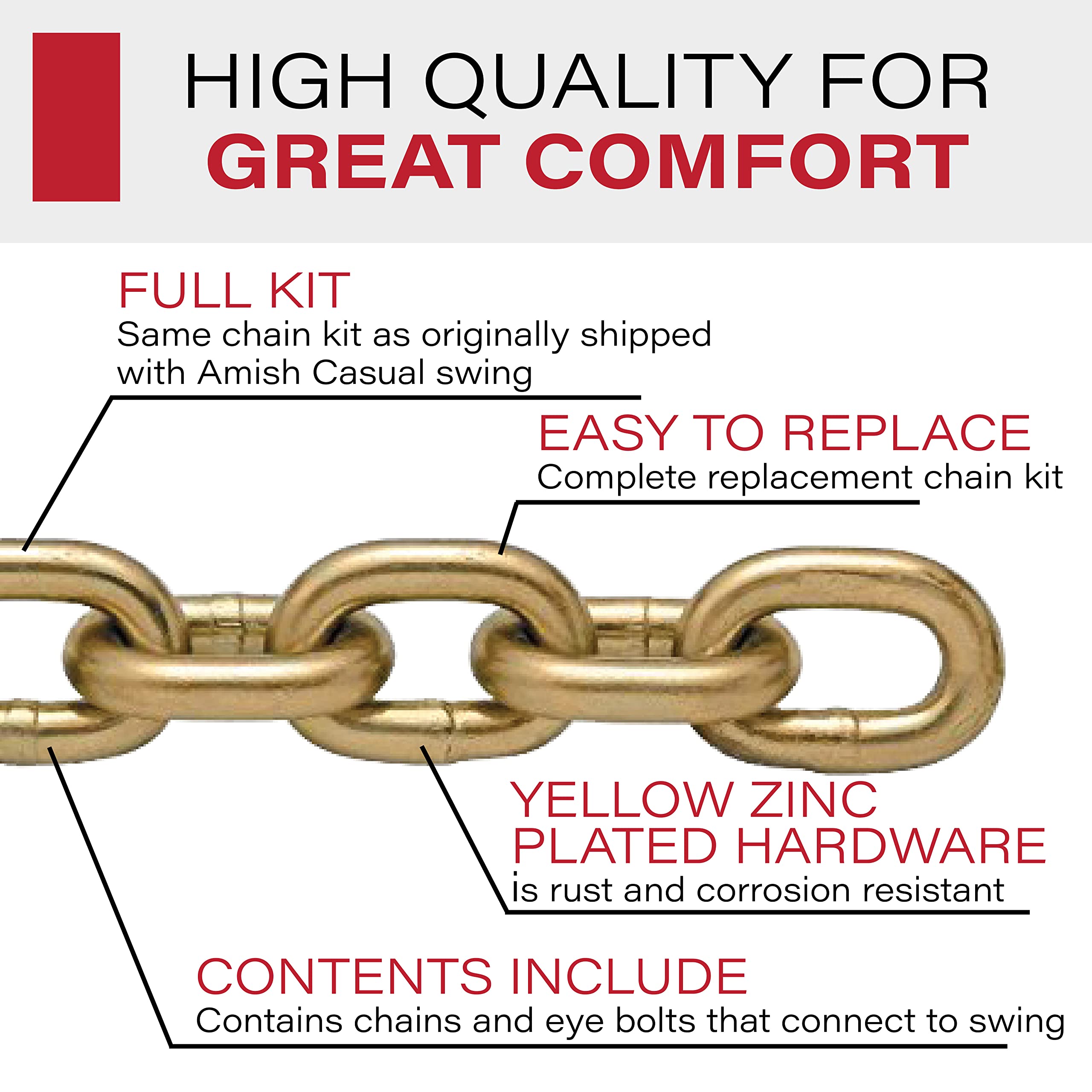 Add Extra Porch Swing Chain (2 x 2 Foot Sections)