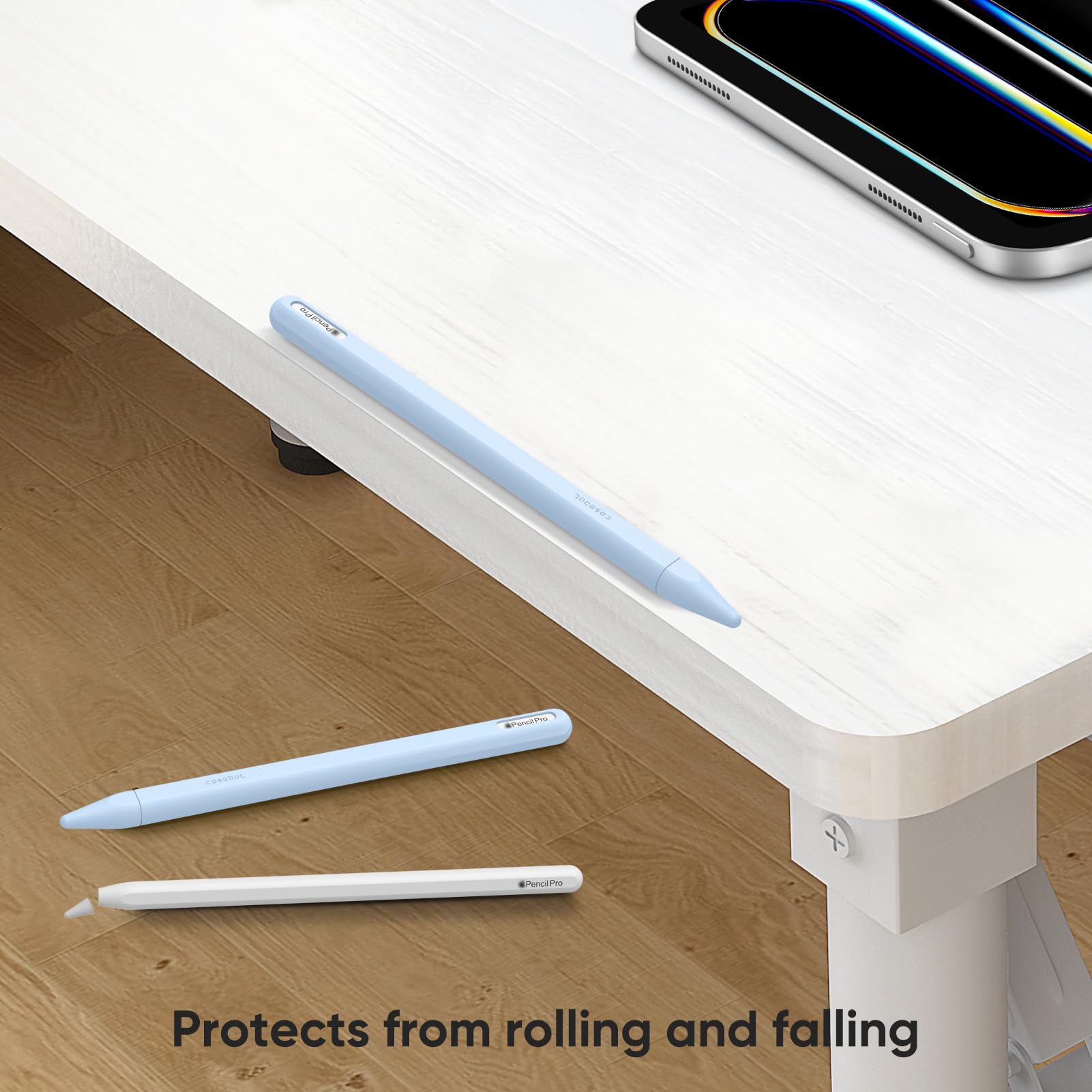 Fintie Silicone Sleeve for Apple Pencil Pro & Apple Pencil 2nd Generation, Light Pen Skin Case Cover Soft Protective Grip Holder with 2 Nib Covers Accessories, Sky Blue