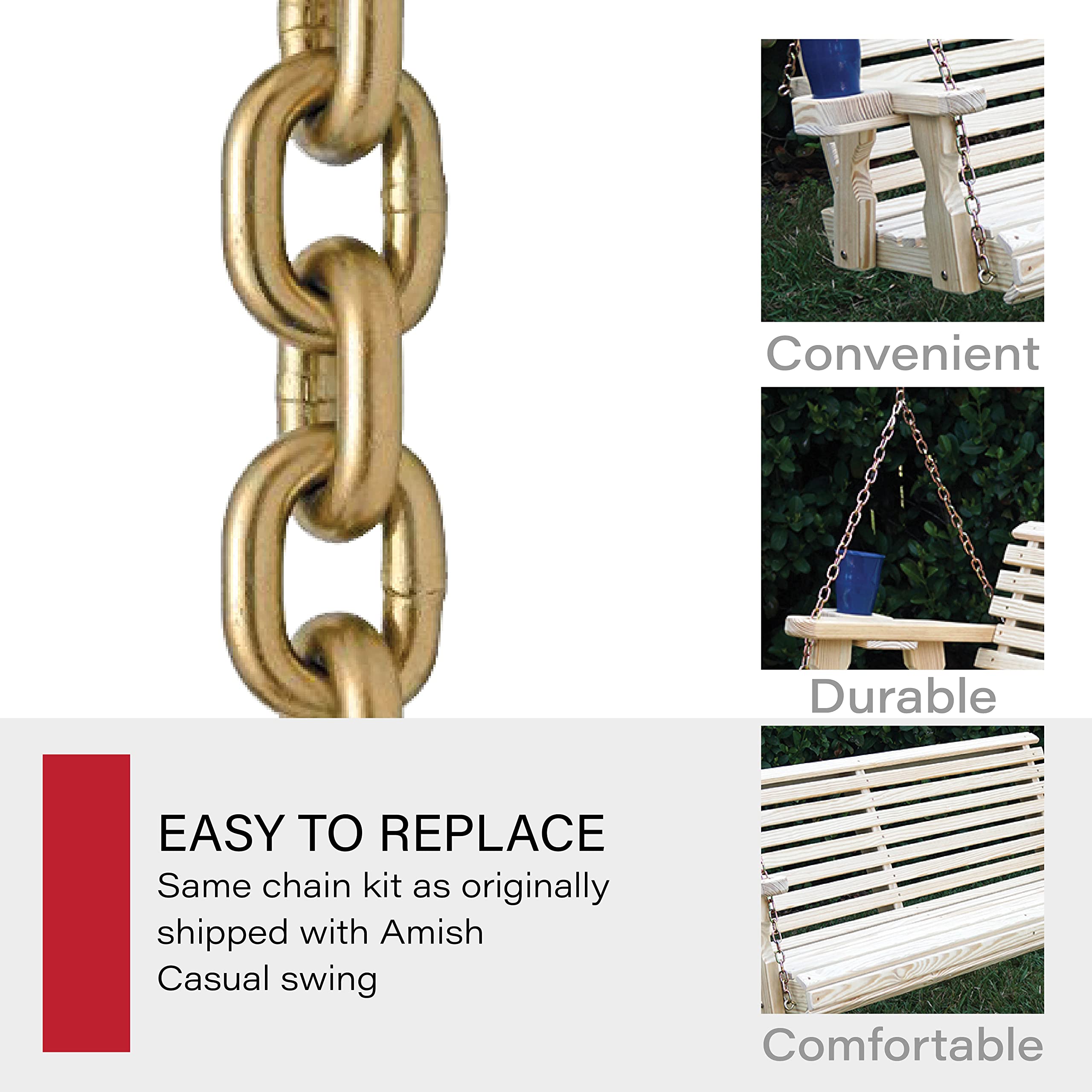 Add Extra Porch Swing Chain (2 x 2 Foot Sections)
