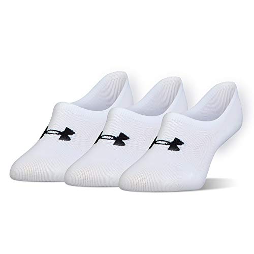 Under Armour Women's Breathe Lite Ultra Low Socks, Multipairs , White (3-Pairs) , Medium