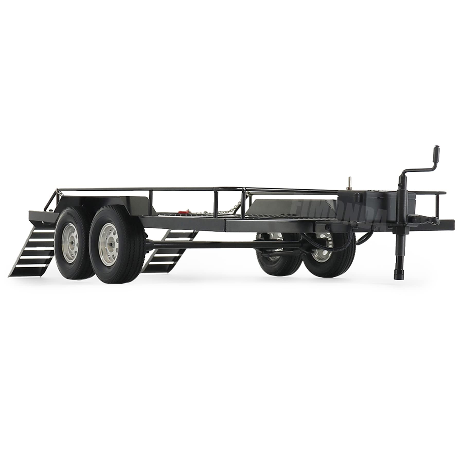 RC Trailer Metal 1/10 Scale Trailer Kit, for RC Crawler axial SCX10 D90 Wrangler TRX6 TRX4 Redcat GEN8 RGT 86100 SMT CFX CC01 CC02 LC80 trx4 Upgrades (RC Trailer Kit and Elastic Kinetic Winch Strap)