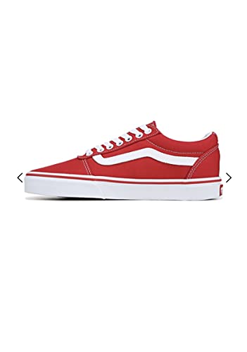 Vans Ward Low Top Sneaker - Racing Red/White (9.5) (Racing Red/White)