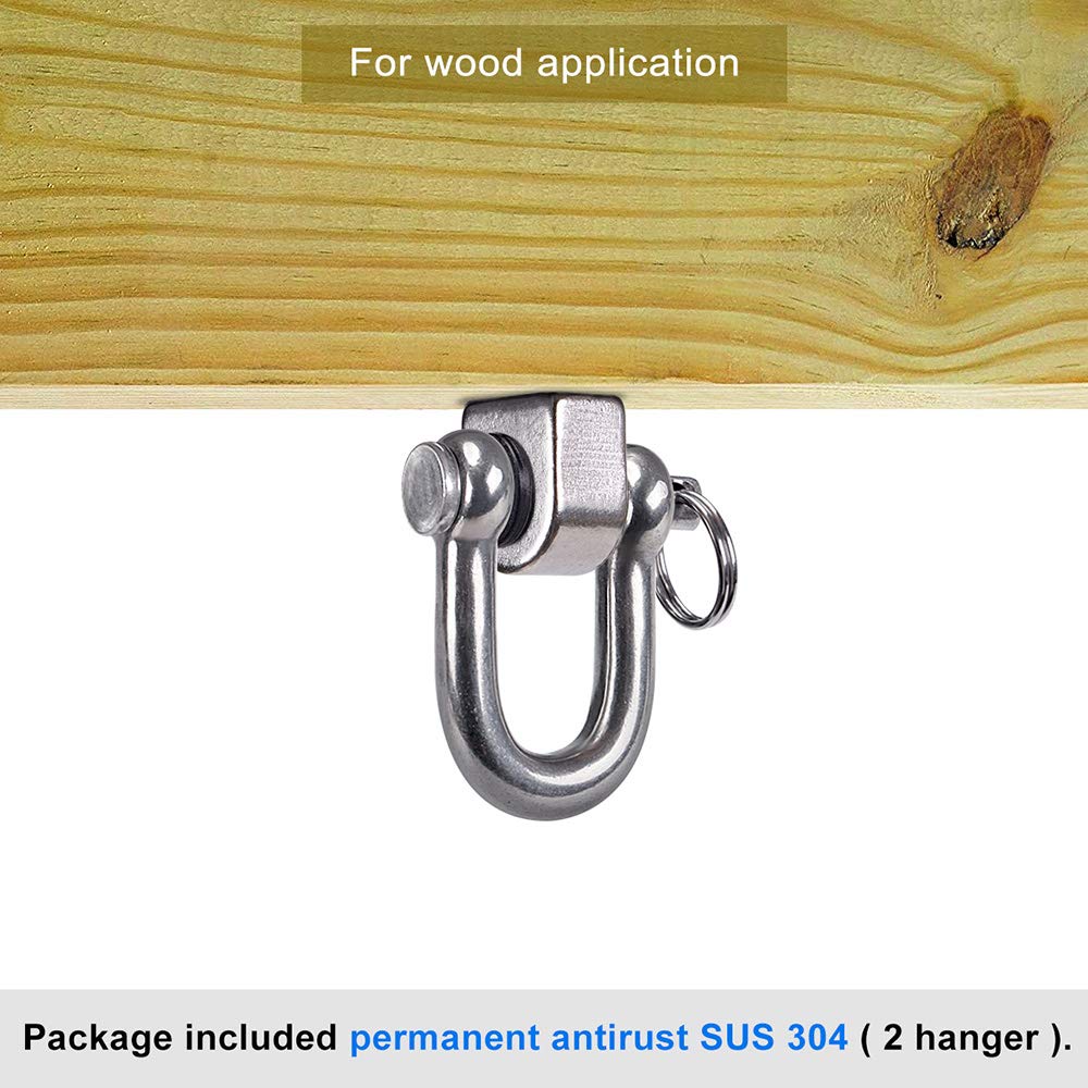 SELEWARE 2 Pack Swing Hangers Swing Set Hooks Stainless Steel Hammock Hooks for Porch Swing, Hammock Chair, Heavy Bag, Yoga Silk, Suspension Straps, Gymnastics Rings