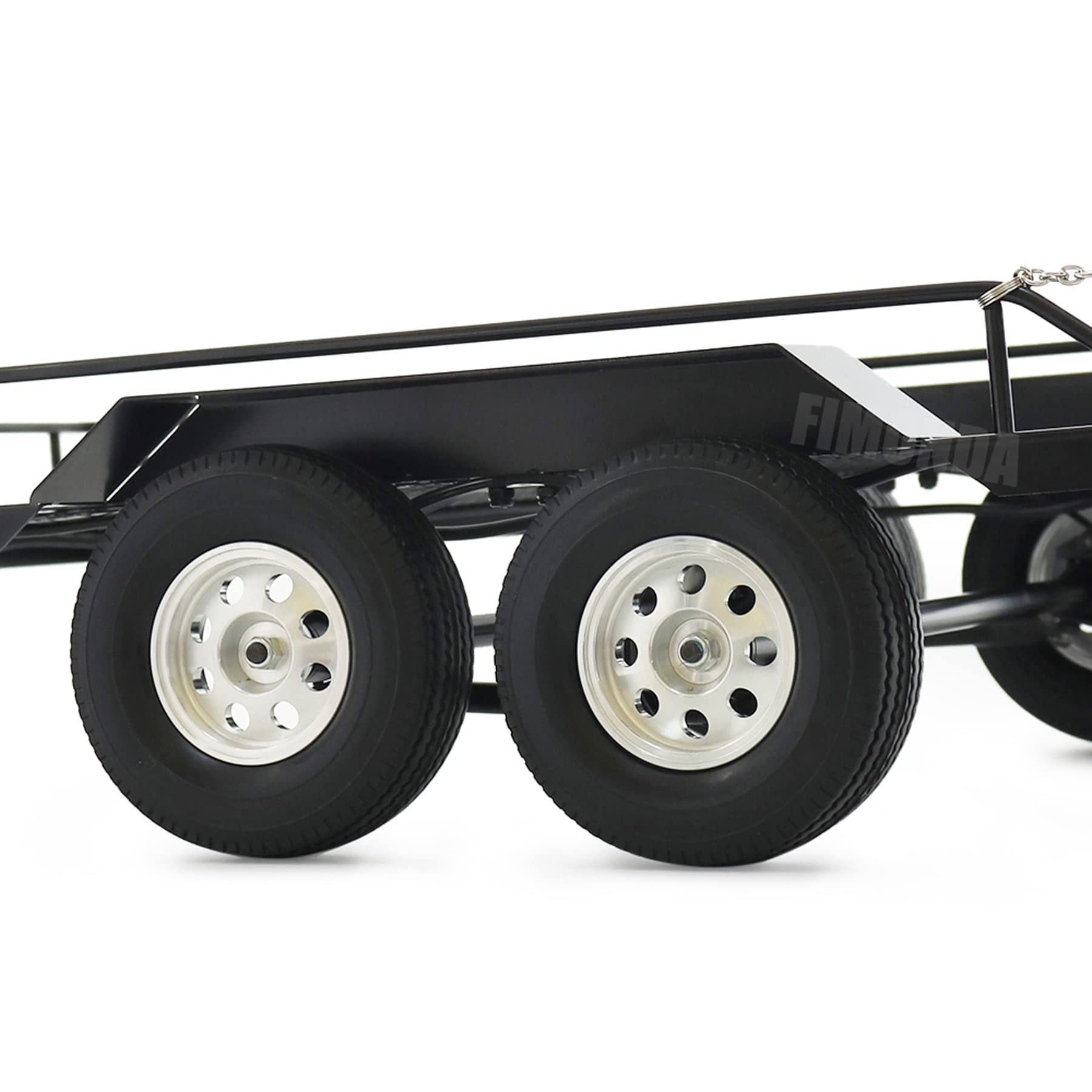 RC Trailer Metal 1/10 Scale Trailer Kit, for RC Crawler axial SCX10 D90 Wrangler TRX6 TRX4 Redcat GEN8 RGT 86100 SMT CFX CC01 CC02 LC80 trx4 Upgrades (RC Trailer Kit and Elastic Kinetic Winch Strap)