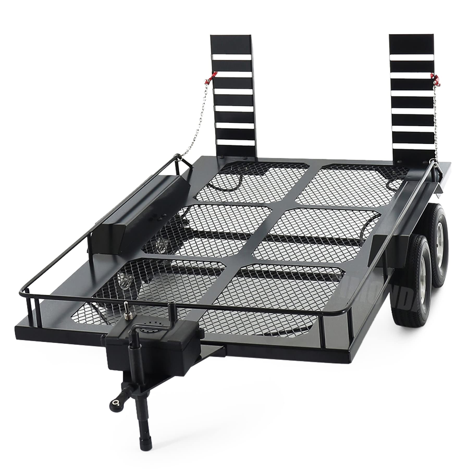 RC Trailer Metal 1/10 Scale Trailer Kit, for RC Crawler axial SCX10 D90 Wrangler TRX6 TRX4 Redcat GEN8 RGT 86100 SMT CFX CC01 CC02 LC80 trx4 Upgrades (RC Trailer Kit and Elastic Kinetic Winch Strap)