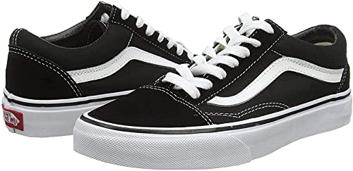 Vans Unisex Old Skool Classic Skate Shoes (42 M EU / 10.5 B(M) US Women / 9 D(M) US Men, Classic Black/White)