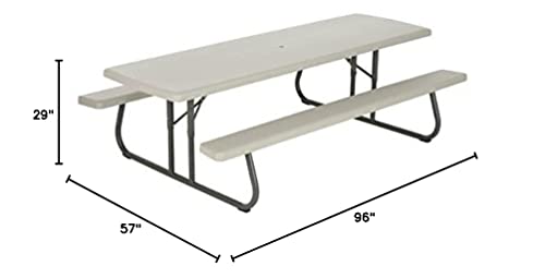 Lifetime 80123 Folding Picnic Table and Benches, 8 Feet