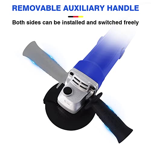 Brushless 4-1/2 Inch Angle Grinder Cordless Angle Grinder Tool with 6.0Ah Lithium-Ion Battery and Charger, 7.5-Amp 21V Electric Power Tools with Cutting Wheels, Flap Disc, for Cutting, Polishing