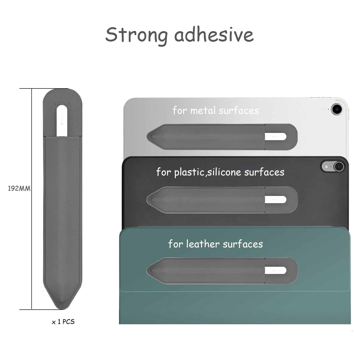 YINVA Pencil Case Compatible with Apple Pencil 2nd Generation and 2 1 Gen, Elastic Pencil Pouch Case Accessories Design for iPad and Stylus (Gray)