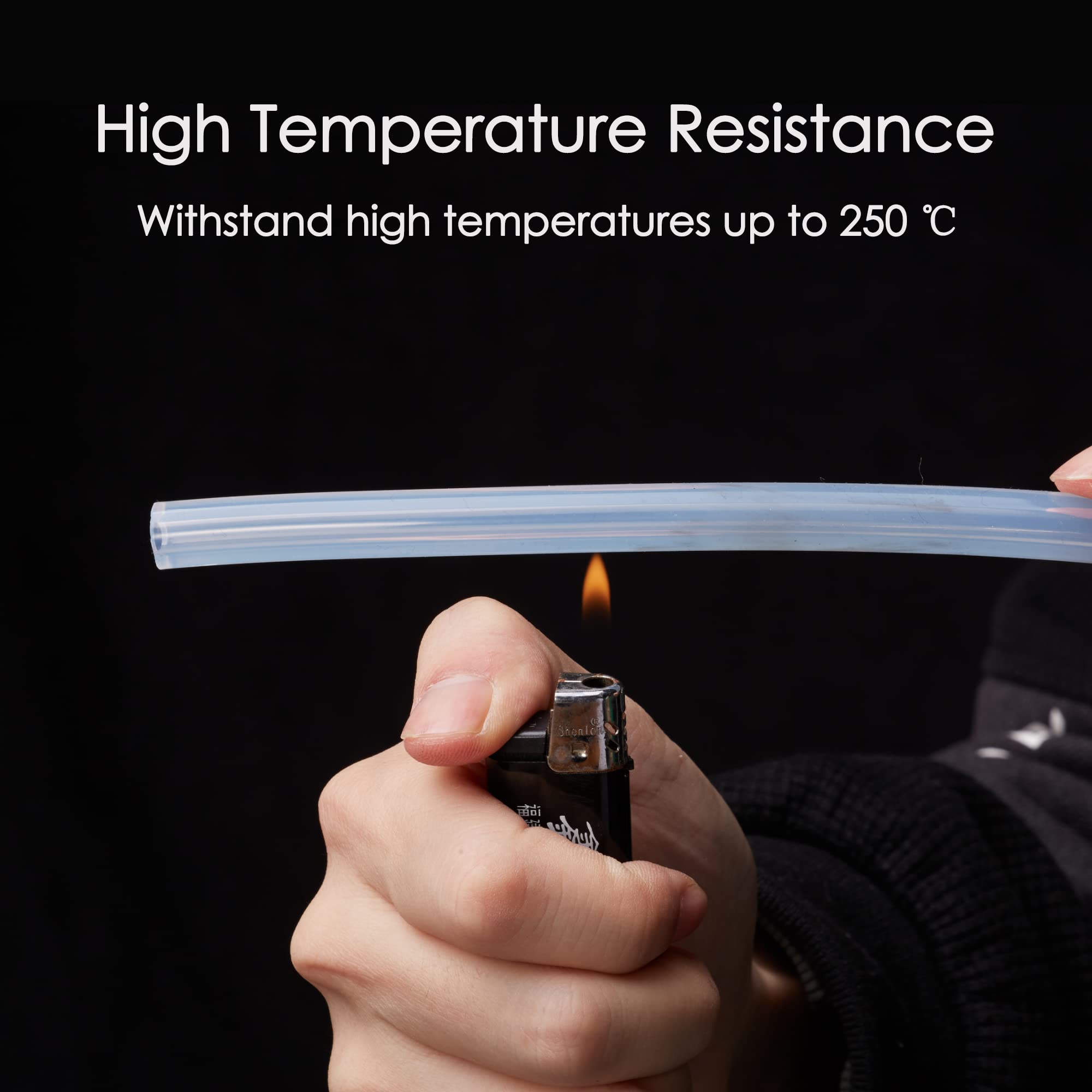 Clear Silicone Hose, FULL JADE 3/8" ID x 1/2" OD Flexible Pure Silicone Hose Tube High Temperature Heat Resistant Food Grade Elastic Rubber Tubing(10 Ft)
