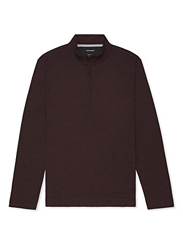 Van Heusen Men's Tall Flex Long Sleeve 1/4 Zip Ottoman Solid Shirt, Dark Cabernet, 2X-Large Big