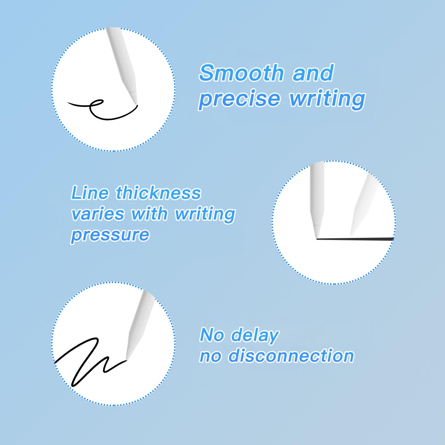 Replacement Tips Compatible with Apple Pencil 2 Gen ipad Pro Pencil - iPencil Nib for ipad Pencil 1 st/Pencil 2 Gen (White)