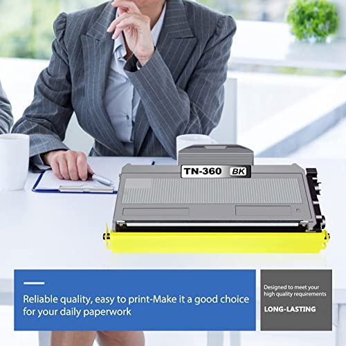 EDH Compatible TN360 TN-360 Toner Cartridge Replacement for Brother High Yield Compatible with DCP-7030 7045N 7040 MFC-7040 7320 7345DN 7440 7840W HL-2150N 2170 TR62170W 2170W Printer (1 Pack, Black)