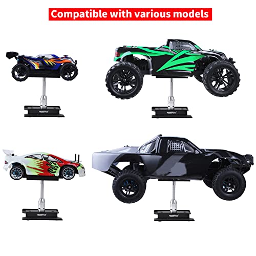 Hobbypark Aluminum RC Car Work Stand Repair Workstation 360 Degree Rotation Lift Or Lower, RC Hex Driver Tools 6-in-1 for 1/10 1/12 1/16 1/18 Scale (Black)