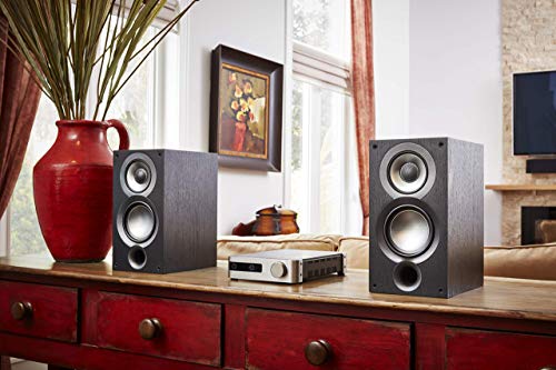ELAC Uni-Fi 2.0 UB52 Bookshelf Speakers (Pair), Black (UB52-BK) (Renewed)