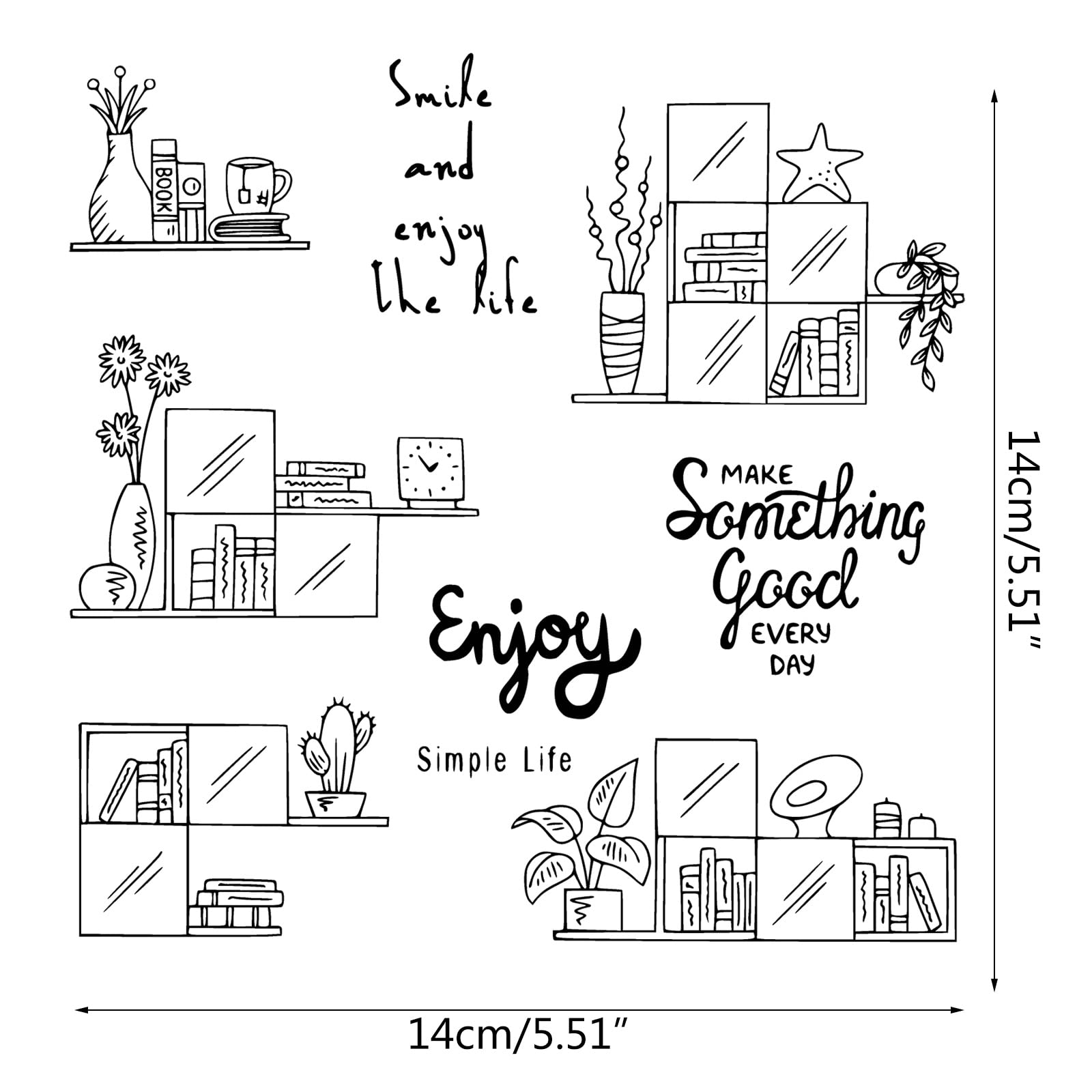 Flower Bookcase Clear Silicone Seal Stamp for Scrapbooking DIY Photo Album Decoration Card Making Embossing Rubber Stamp Clear Stamps for Crafts