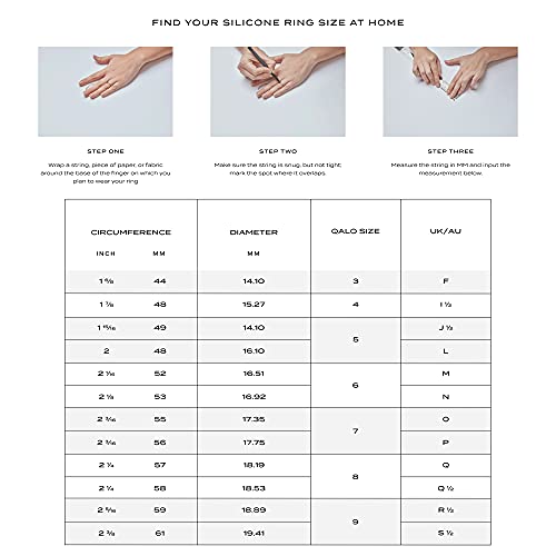QALO Women's Rubber Silicone Ring, Vine Rubber Wedding Band, Breathable, Durable Engagement Silicone Ring, 5.8mm Wide 1.75mm Thick, Black, Size 7