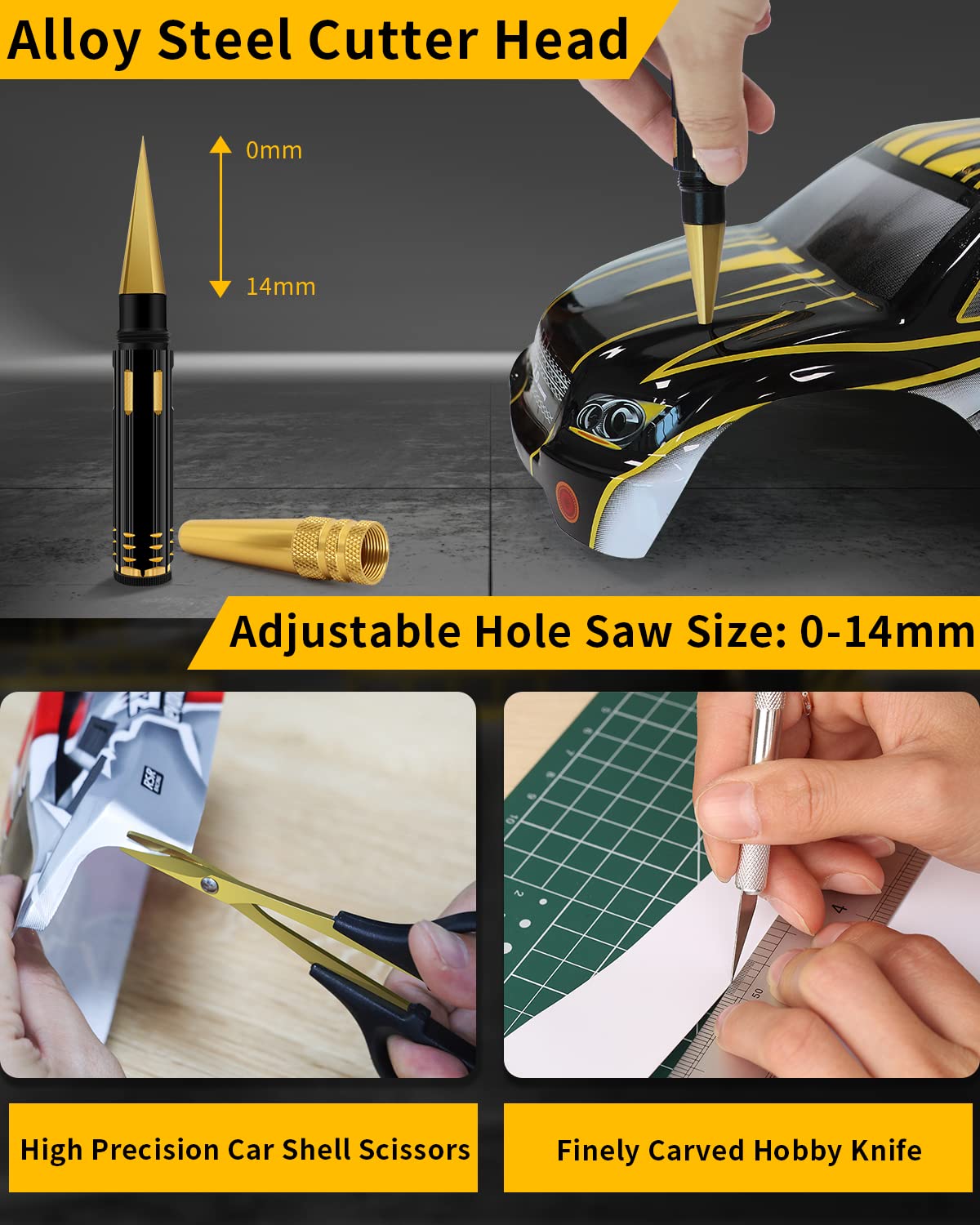 GLOBACT RC Tool Kit RC Screwdriver Kit, RC Car Stand, RC Hex Driver Set, RC Pliers Set, Screws Tray, Wrench, Body Reamer for 1/8 1/10 Slash Axial Arrma Redcat Losi RC Repair Tool Box Set-26Pcs