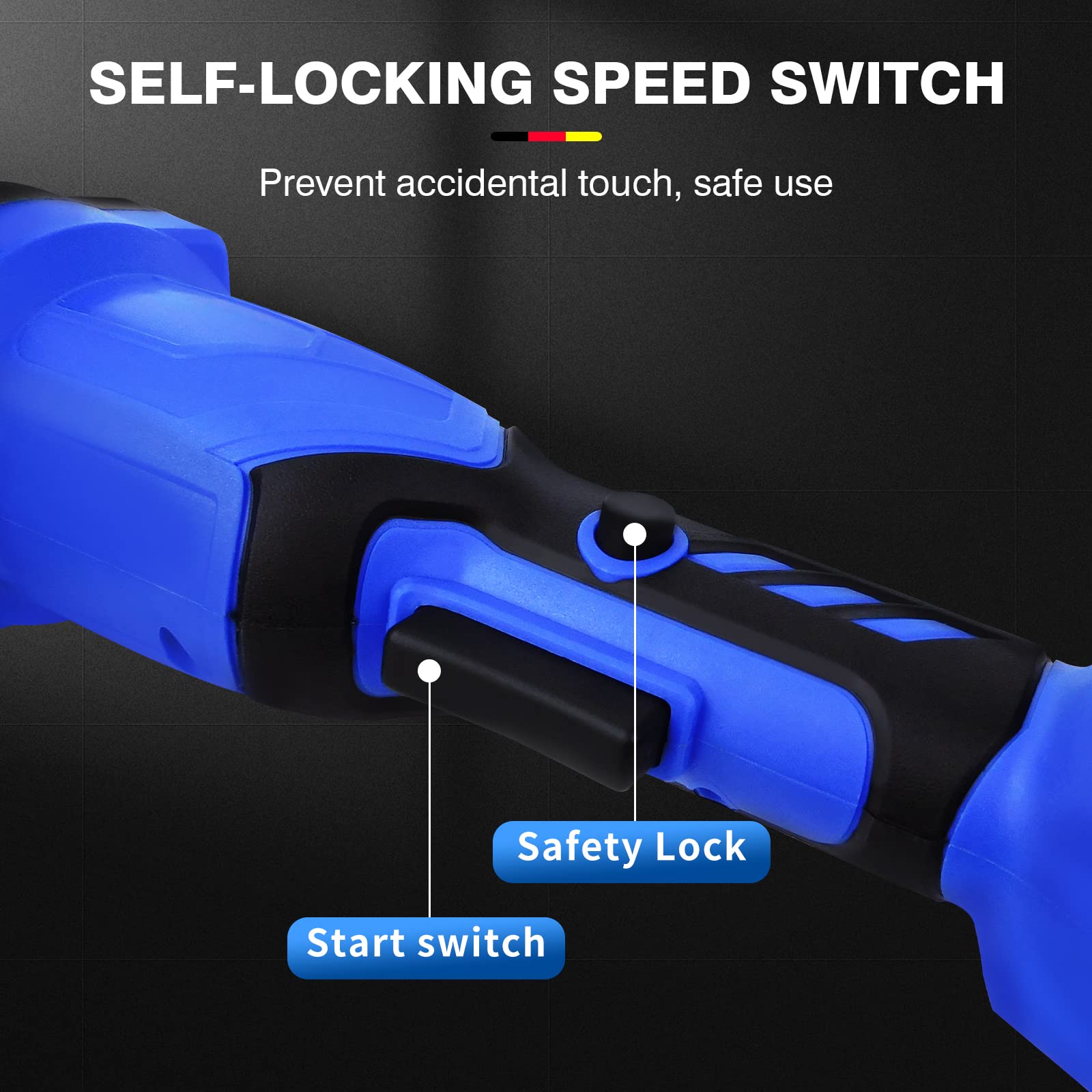 21V Angle Grinder Tool, Lithium-Ion Brushless Cordless Angle Grinder, Cutting, Grinding, Polishing and Rust Removal, 10000RPM, Power Angle Grinder with 6.0Ah Battery and Charger