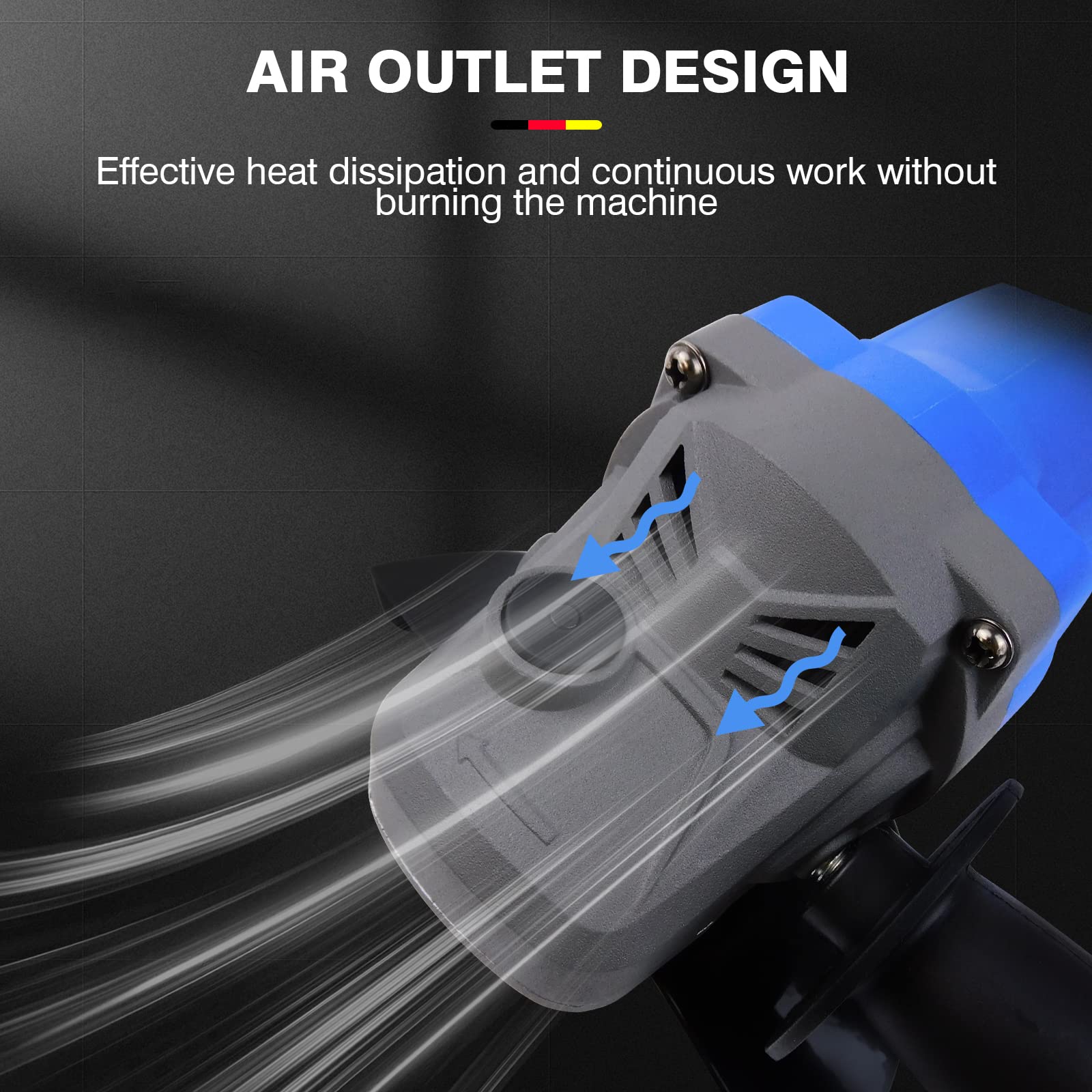 21V Angle Grinder Tool, Lithium-Ion Brushless Cordless Angle Grinder, Cutting, Grinding, Polishing and Rust Removal, 10000RPM, Power Angle Grinder with 6.0Ah Battery and Charger