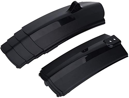 LESOVI Retractable Bike Fenders Set Fender Front & Rear Mountain Road Bike Mudguard Tyre Mud Guard with LED Light (Black)