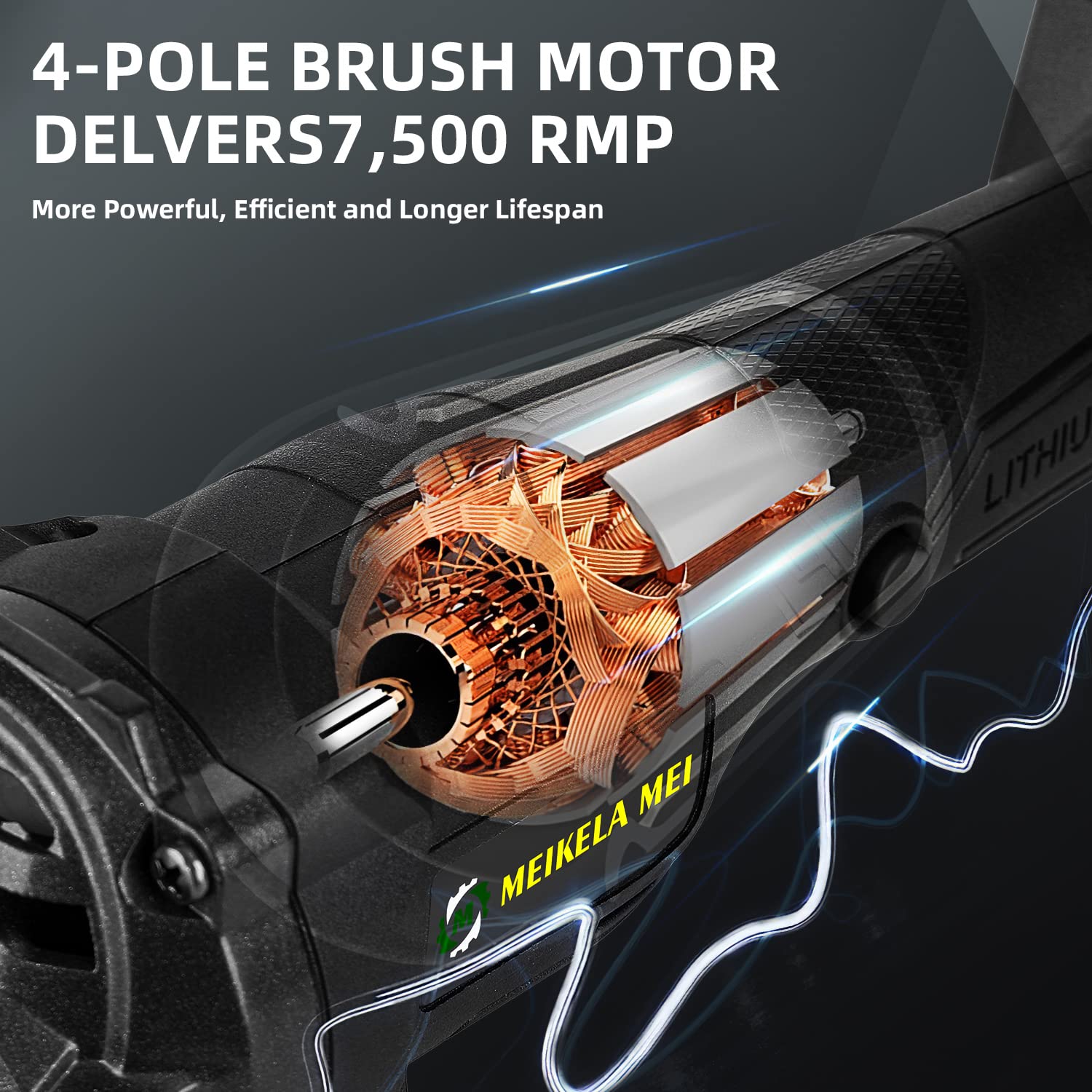 Cordless Angle Grinder with 4-pole Motor, 21V Cordless Grinders Tools w/3.0A Battery & Fast Charger, 4-3/8 Inch Grinding Wheels, Cutting Wheels, Flap Discs and Adjustable Auxiliary Handle