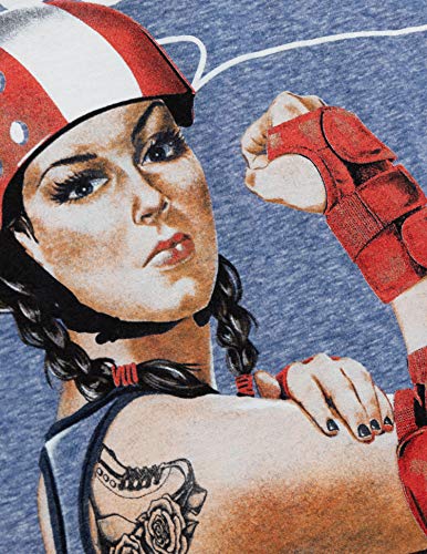 Rosie The Skater | Roller Derby Funny Riveter Racerback Girl Tank Top for Women-(Racerback,M)