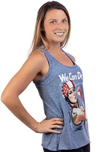 Rosie The Skater | Roller Derby Funny Riveter Racerback Girl Tank Top for Women-(Racerback,M)