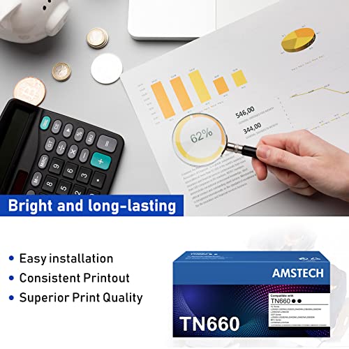 TN-660 TN 660 TN660 High Yield Black Toner Cartridge 2 Pack Compatible Replacement for Brother TN6602PK TN630 HL-L2380DW HL-L2300D HL-L2320D HL-L2340DW MFC-L2700DW MFC-L2740DW DCP-L2540DW Printer