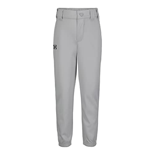 Under Armour Little Boys Baseball Pant, Belt Loops, Logo, Snap Closure, Comfortable & Durable, Aluminum, 6