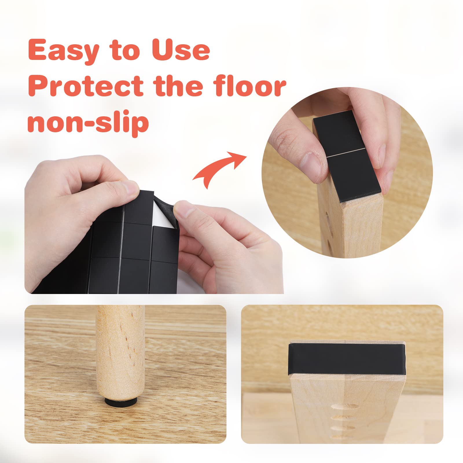 Furniture Silicone Rubber Pads with 3M Self Adhesive Protects Drawers, Desks, Kitchen Cabinets and Furniture Against Bumps and Scratches (Rectangular 0.98 * 0.79 * 0.09 in) (30)