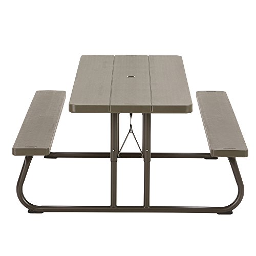 Lifetime 60105 Wood Grain Picnic Table and Benches, 6 Feet, Brown