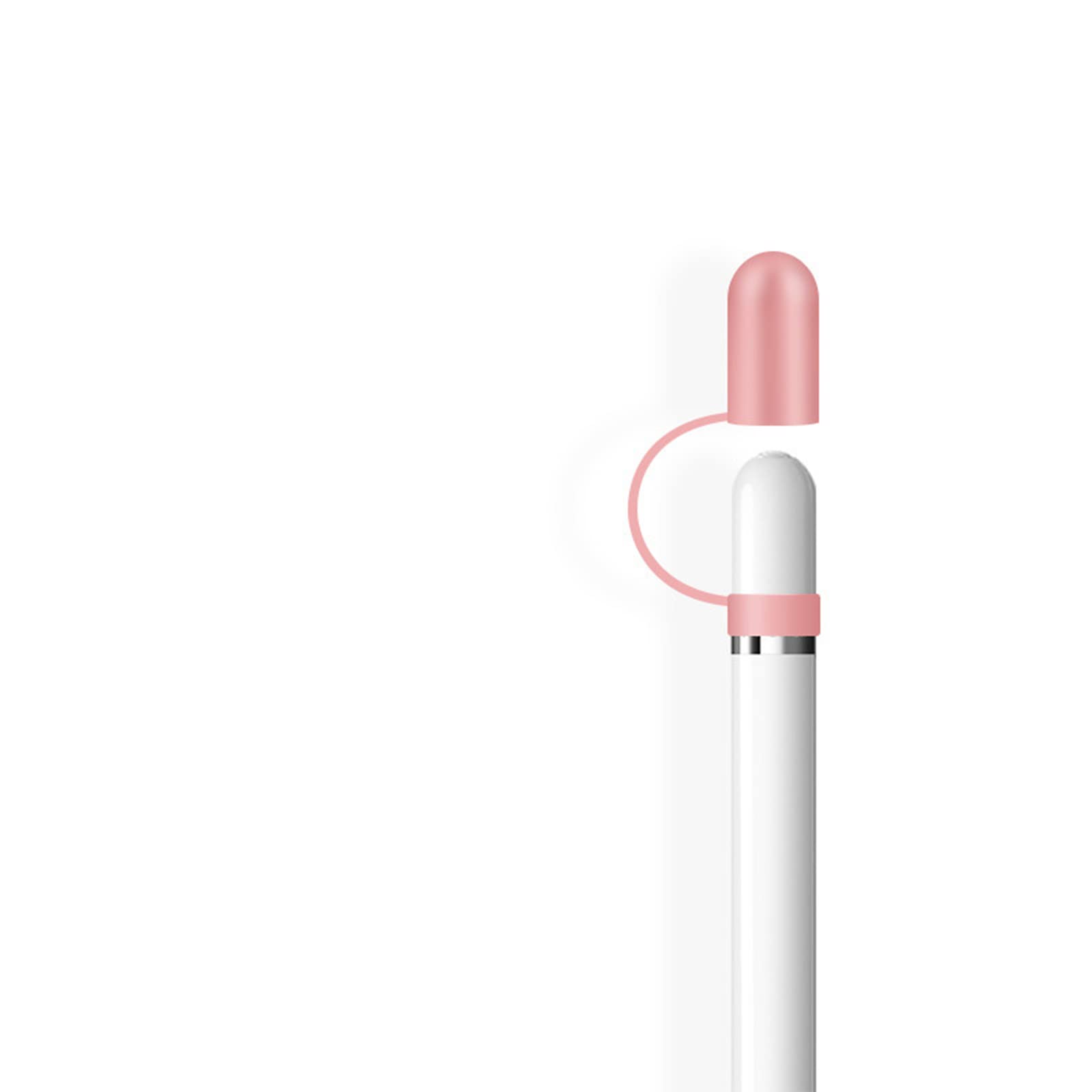 siduater [4-Pack] Silicone Protective Accessories for Apple Pencil 1st Generation, Includes 1 Apple Pencil Cap Replacements, Apple Pencil Cap Holder, Apple Pencil Tip Cover, Adapter Tether, Pink