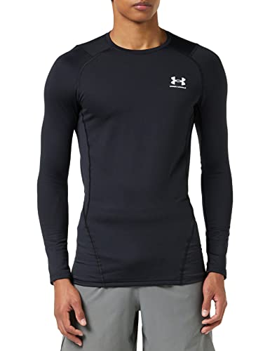 Under Armour mens ColdGear Armour Fitted Crew , Black (001)/White , Large