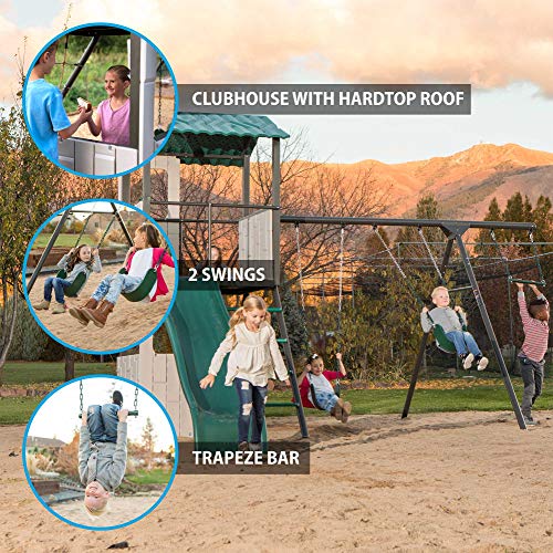 Lifetime 90913 Adventure Clubhouse Swing Set, Brown/Green