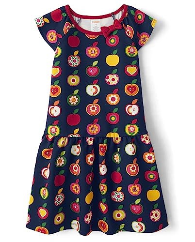 Gymboree,and Toddler Short Sleeve Dressy Dresses,Apple Print,5T