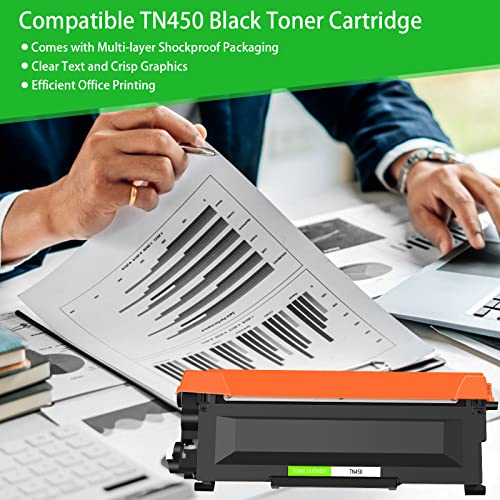 greencycle TN450 TN420 Black Toner Cartridge Replacement Compatible for Brother FAX-2840 Laser Fax Machine