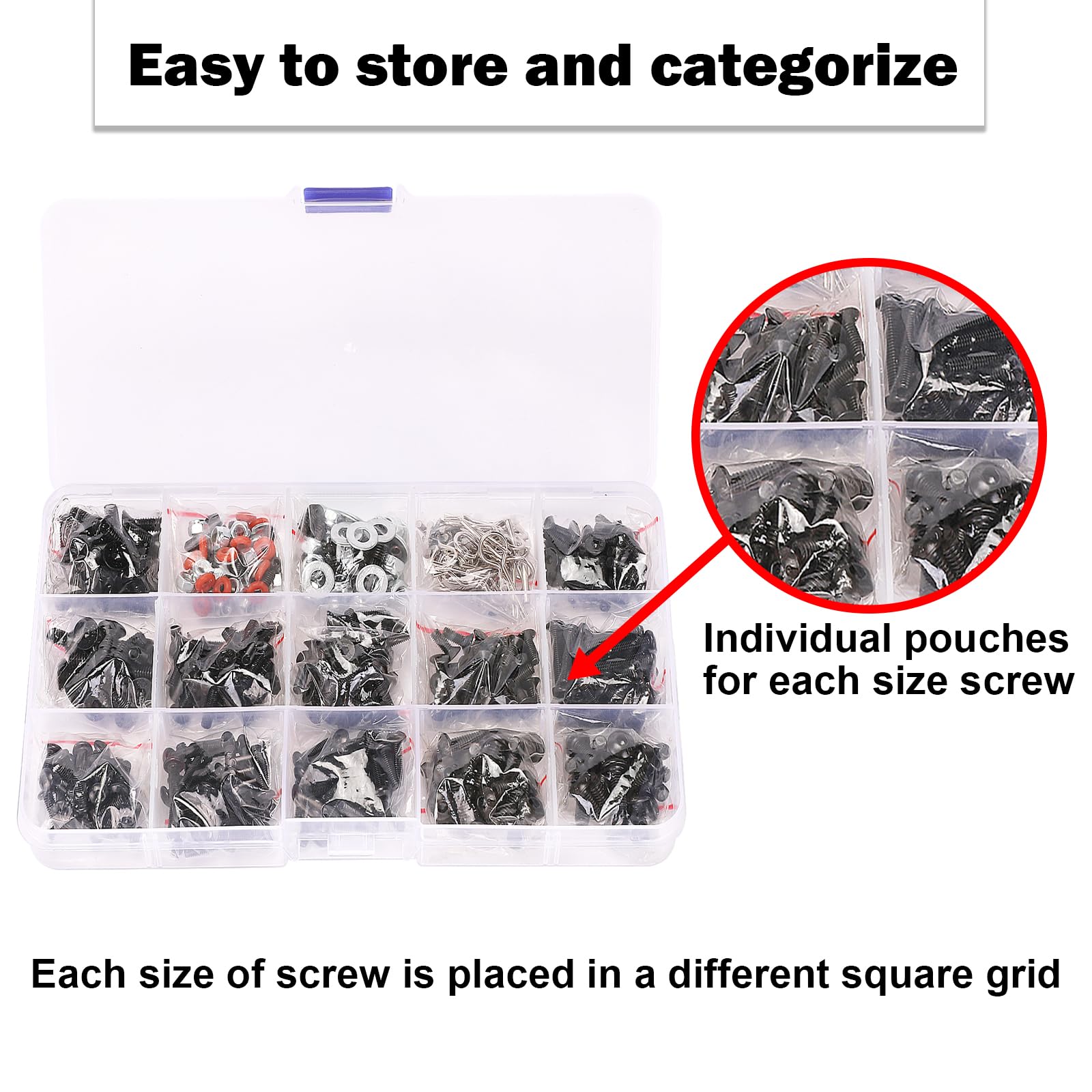 532 PCS RC Screw Kit RC Repair Tool Kit Universal RC Hardware Kit for Arrma Redcat Traxxas Axial HPI Losi 1/8 1/10 1/12 1/16 Scale RC Cars Trucks Crawler