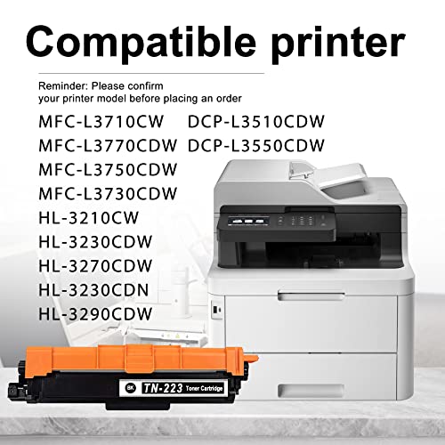 FOJY Feromyink Compatible 2-Pack TN223 TN-223 Toner Cartridge Replacement for Brother MFC-L3770CDW L3750CDW HL-3270CDW 3230CDN 3290CDW DCP-L3550CDW Printer (Black), 14 x 12 x 12 inches