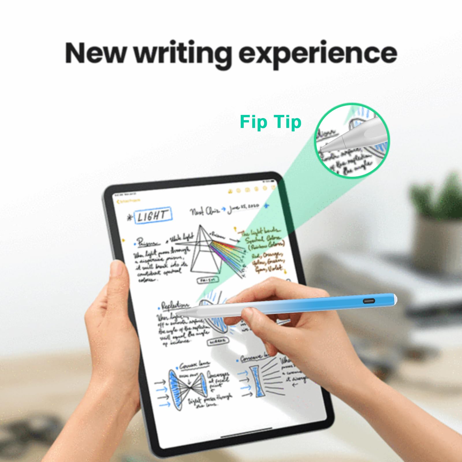 Stylus Pen for Apple iPad 13/12.9/11-inch, iPad Air M2 2024 for 13/11-inch, iPad Pro Pencil 3/4/5/6th Generation, iPad 10th-6th Gen, Compatible (2018-2024) with Fast Charging & Palm Rejection
