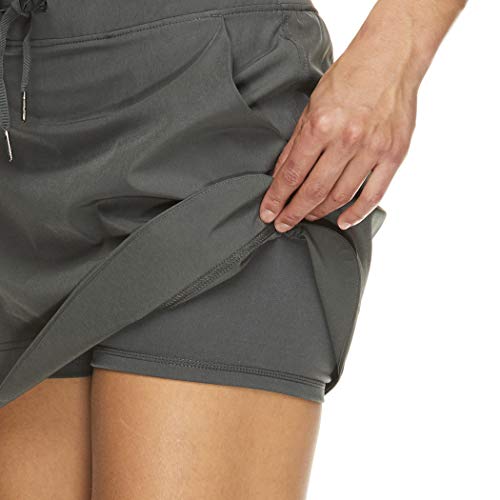 Gaiam Women's High Waisted Yoga Skirt - Dance Tennis & Running Skort with Pockets - Urban Chic Green, X-Large