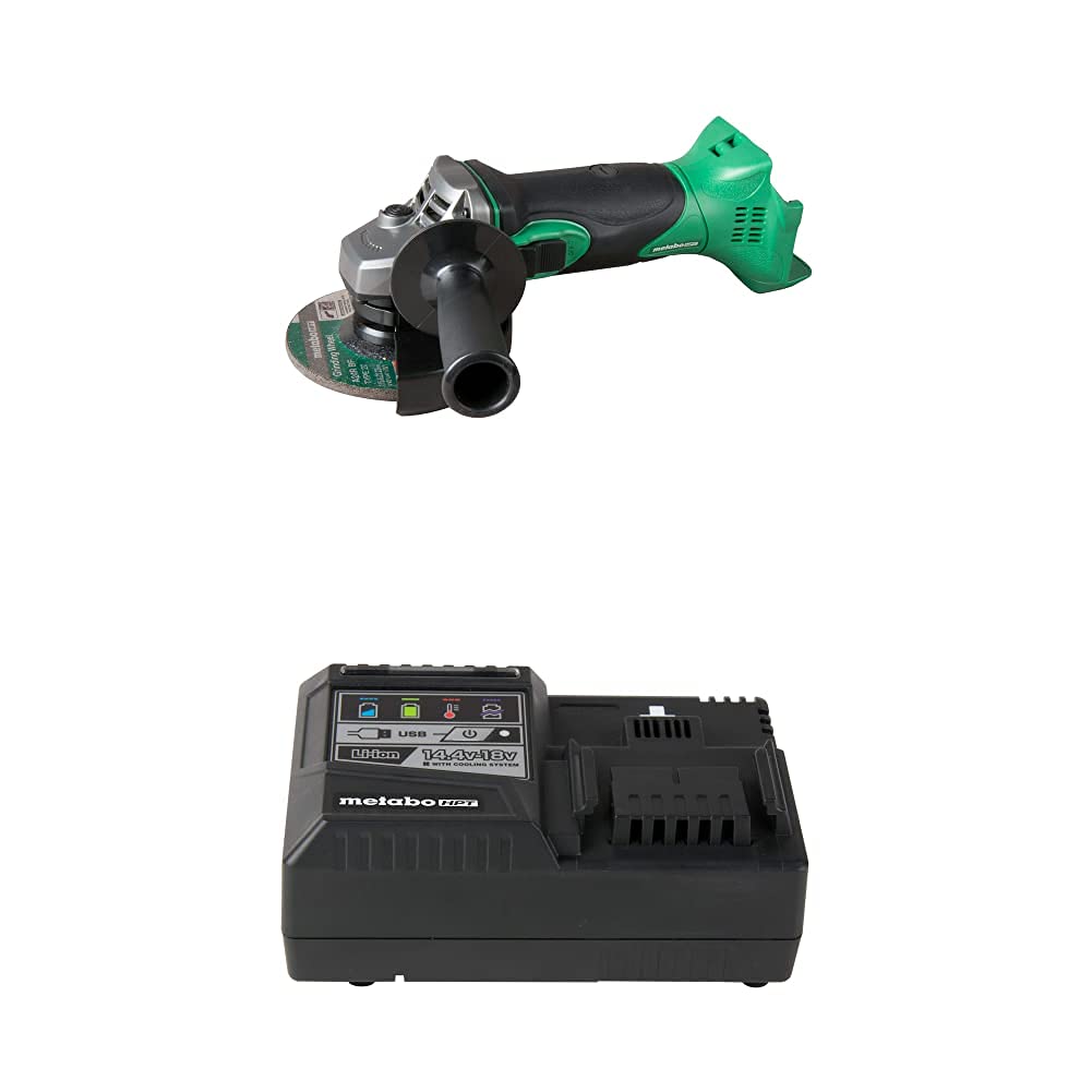 Metabo HPT G18DSL2Q4 18V MultiVolt 4-1/2-Inch Cordless Angle Grinder w/Rapid Battery Charger