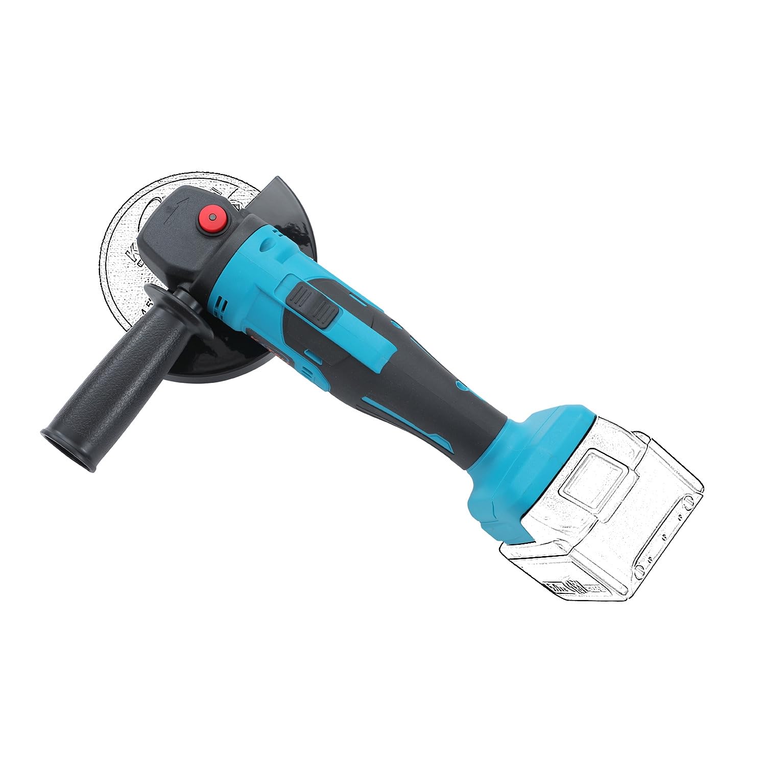 KATSU FIT-BAT 21V Cordless Angle Grinder 115mm 125mm Compact Size for Cutting Grinding Polishing and Sharpening, Batteries Not Included 102604