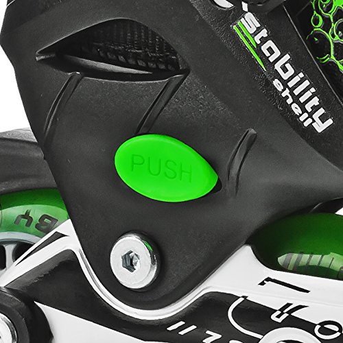 Roller Derby ION 7.2 Inline Skates with Aluminum frames and Adjustable Sizing for growing feet, Medium (2-5)