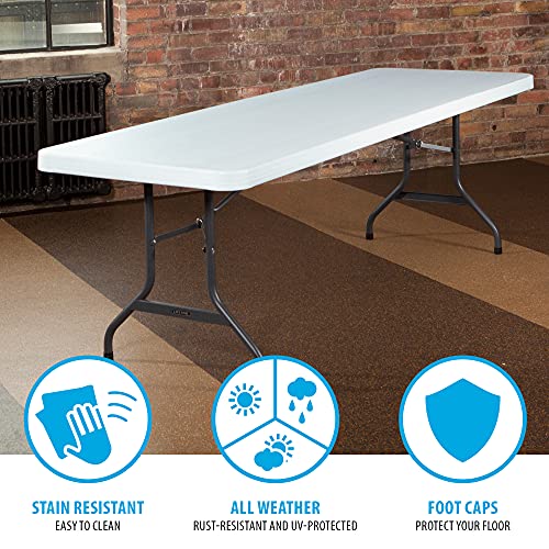 Lifetime 42980 Folding Utility Table , 8 Feet, White Granite, Pack of 4