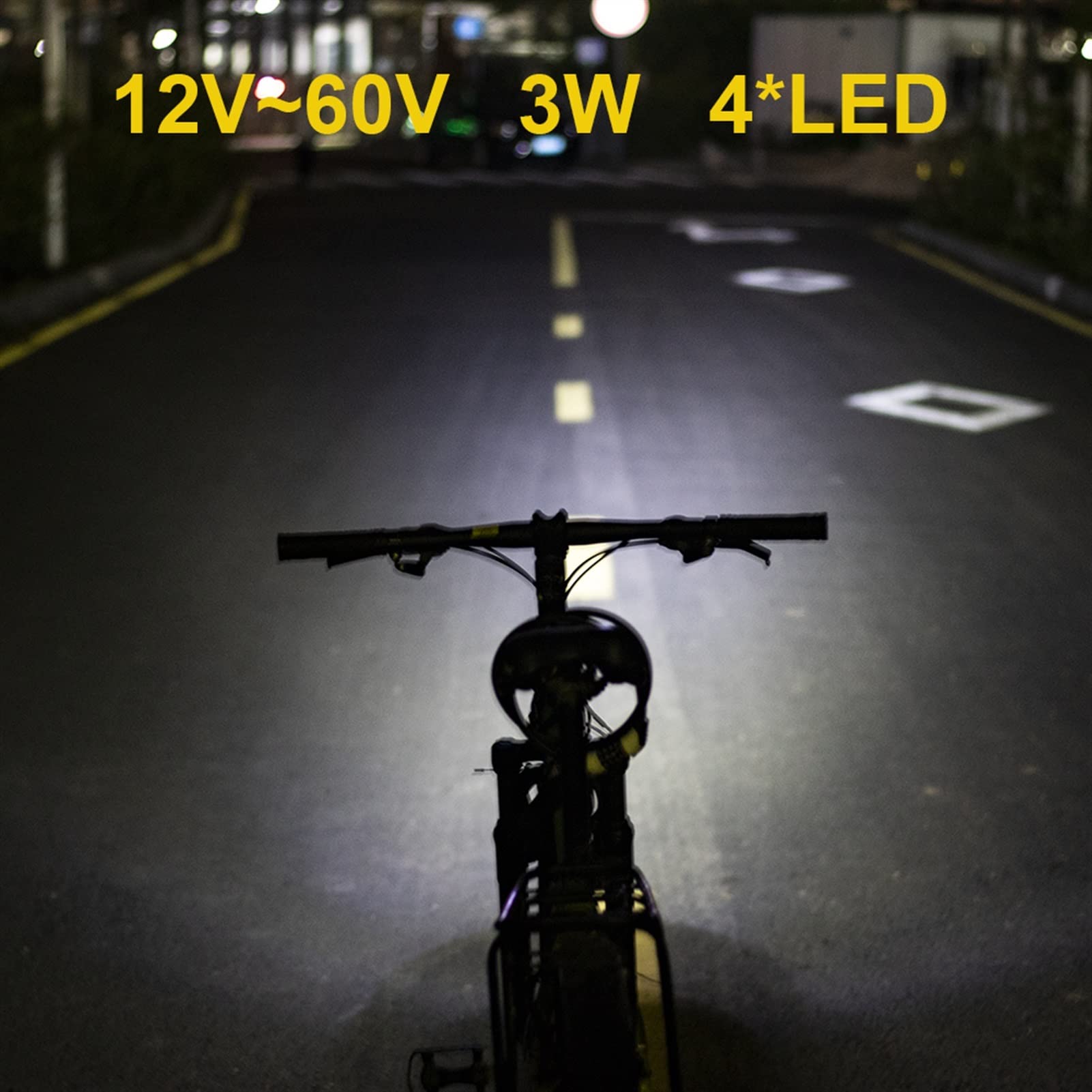 Bike Fender Electric Bike Front and Rear Light Set Input 12V 24V 36V 48V 60V Built-in Speaker E-Bike Headlight and Tail Light Mud Guards (Color : Front and Rear Light)