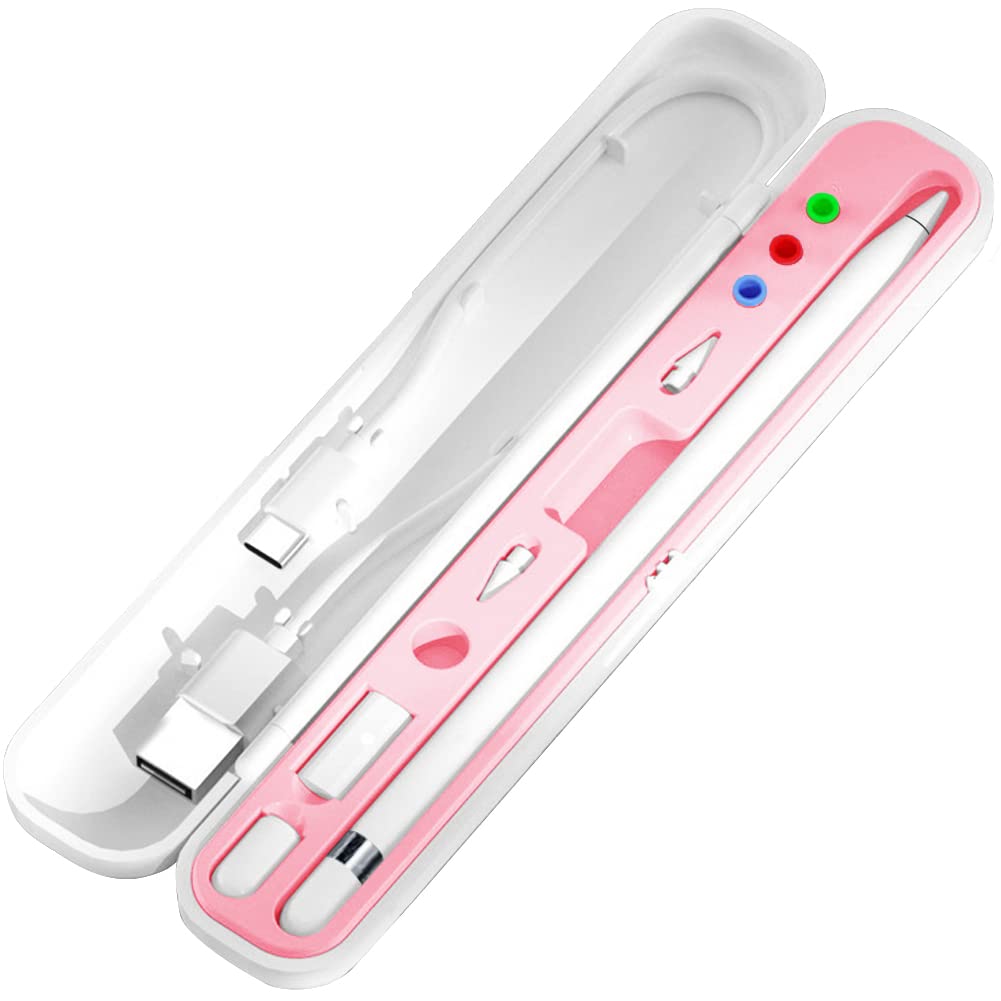 YINVA Pencil Case for Apple Pencil 1st Generation/Apple Pencil 2nd Generation Case Holder, Pen Accessories Storage Case Box Cover Design for Apple iPad Pencil Accessories Tips(Pink)