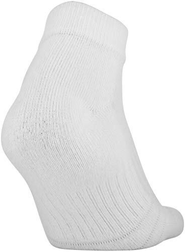 Under Armour Adult Training Cotton Low Cut Socks, Multipairs , White (6-Pairs) , Large