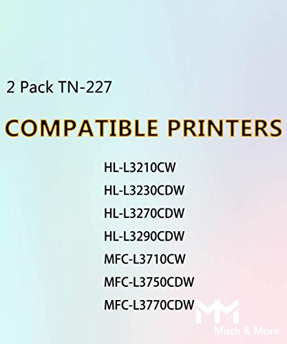 MM MUCH & MORE Compatible Toner Cartridge Replacement for Brother TN-227 TN227 TN227BK TN223 use for MFC-L3770CDW MFC-L3750CDW HL-L3230CDW HL-L3290CDW HL-L3210CW MFC-L3710CW (2 Black)